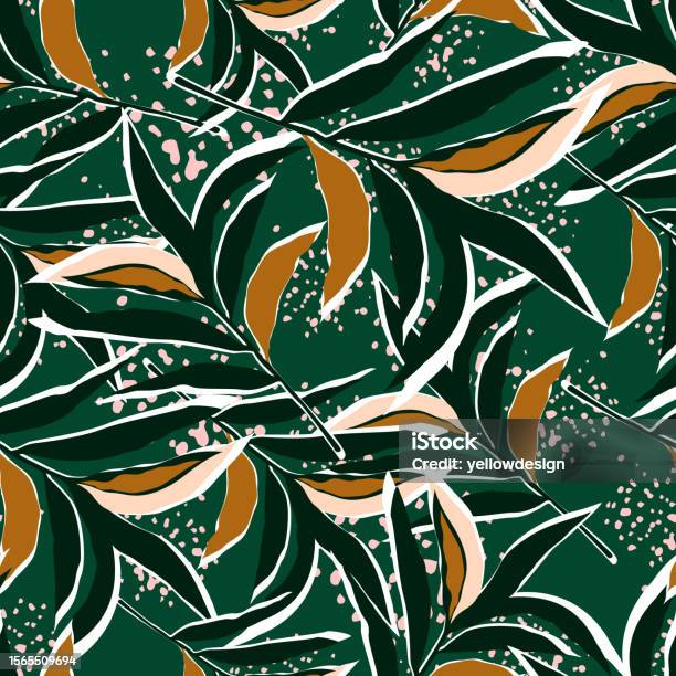 Wallpaper Daun Palem Tropis Bergaya Pola Mulus Daun Palem Hutan ... Wallpaper Daun Palem Tropis Bergaya Pola Mulus Daun Palem Hutan ...