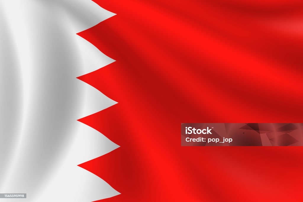 Flag Of Bahrain Bahraini Flag Vector Flag Background Stock Illustration