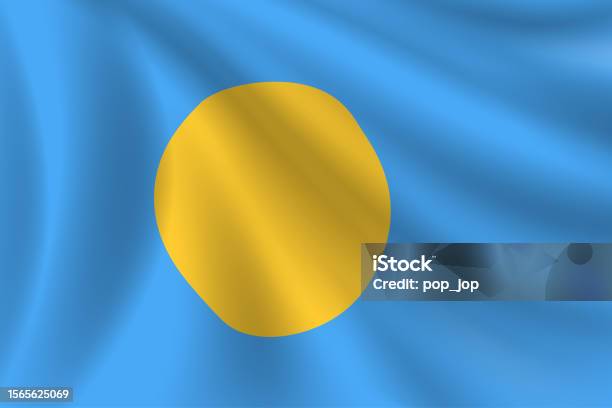 Flag Of Palau Palauan Flag Vector Flag Background Stock Illustration