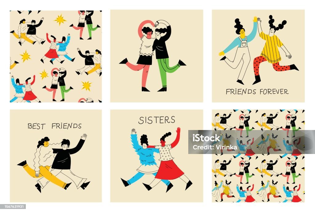 Illustration Du Concept Best Friends Illustration Vectorielle De Filles