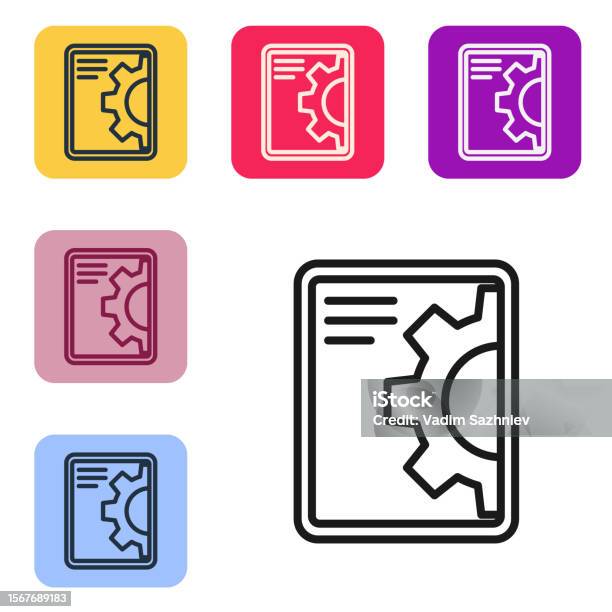 Black Line Software Web Development Programming Concept Icon Isolated On White Background