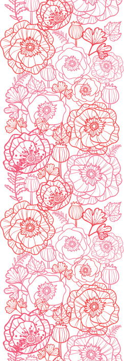 Poppies 라인아트 원활한 수직타입 패턴 장식 0명에 대한 스톡 벡터 아트 및 기타 이미지 0명 결혼식 꽃 식물