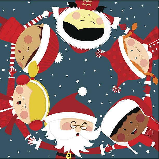Santa Claus With Children Clip Art