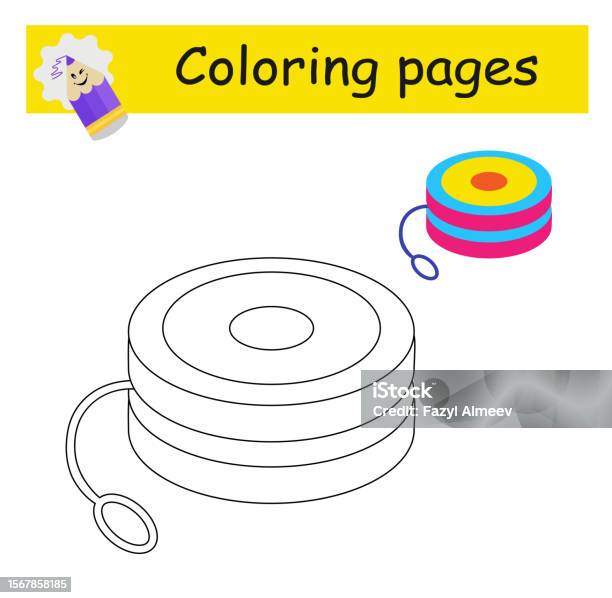 Coloriages Vecteur Yoyo De Dessin Animé Illustration Pour Léducation