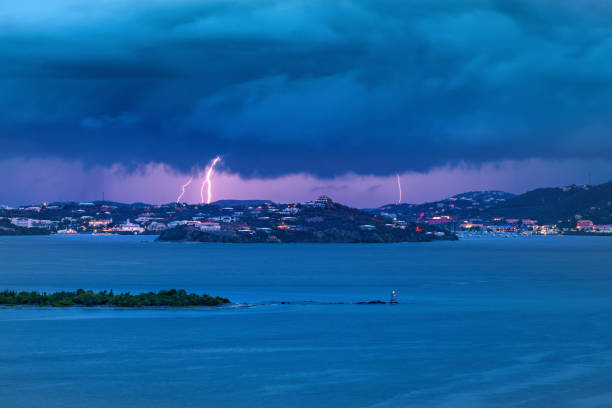 Free Stock Photo of Lightning Bolt Over Ocean | Download Free Images ...