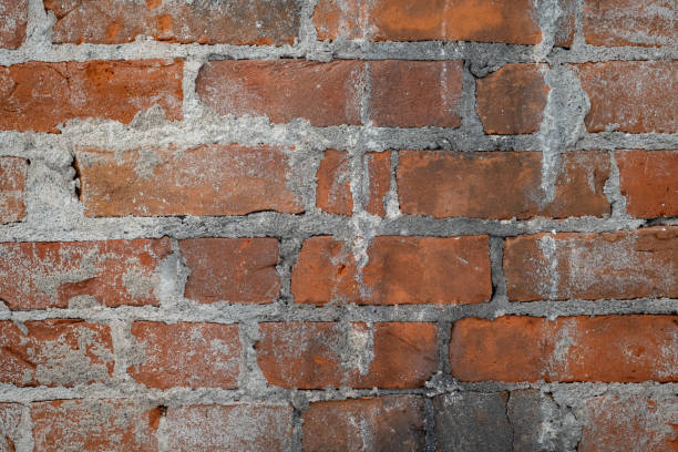 Free picture: Old dark red bricks wall with mortar decomposition texture