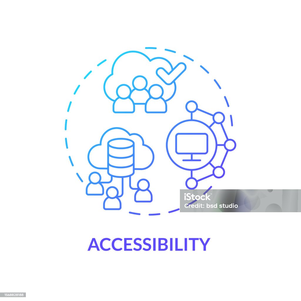 2d Data Democratization Concept Linear Icon Stock Illustration