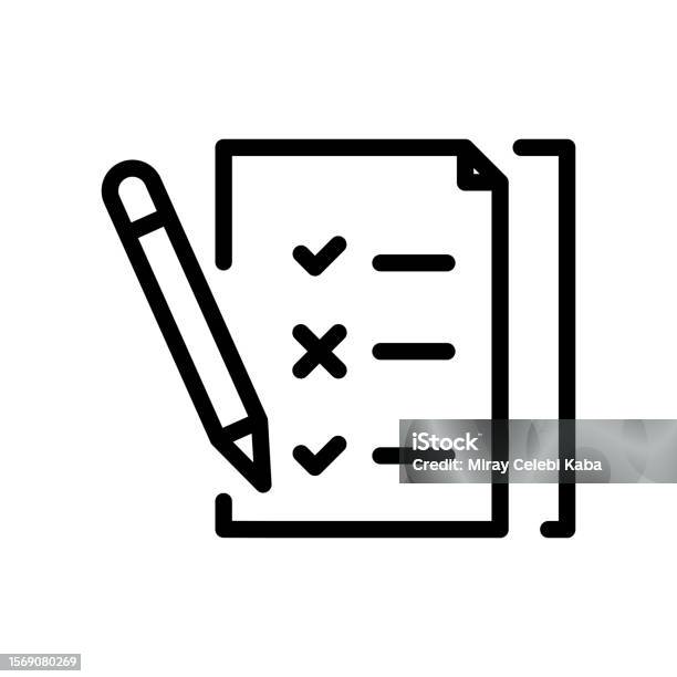 Examen Icône De Ligne Dévaluation Vecteurs Libres De Droits Et Plus D