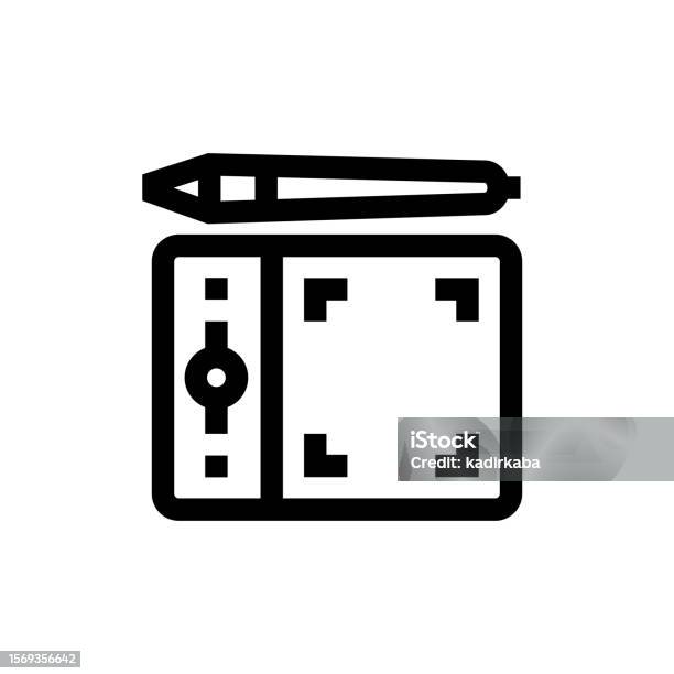 Icône Pen Tablet Line Design Pixel Perfect Trait Modifiable Logo Signe