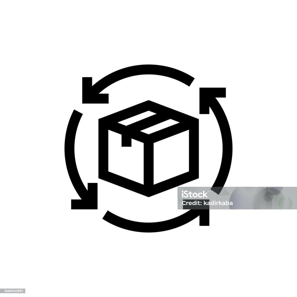 Icône Return Cargo Line Design Pixel Perfect Trait Modifiable Logo