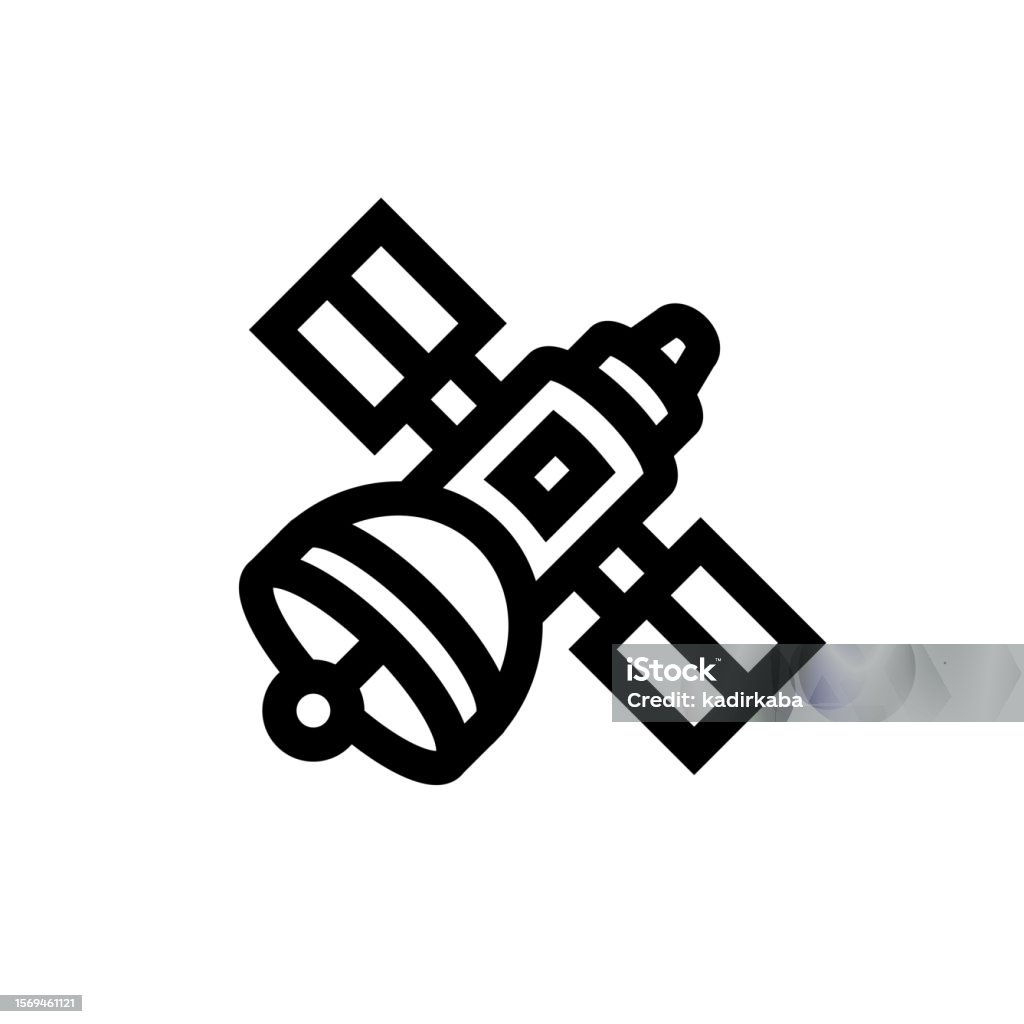 Icône Satellite Line Design Pixel Perfect Trait Modifiable Logo Signe