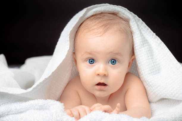 Free Stock Photo of Close Up of a Babys Face With Blue Eyes | Download ...