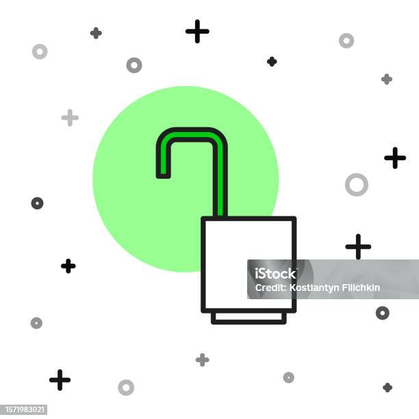 Contour Rempli Icône De Cadenas Ouvert Isolée Sur Fond Blanc Panneau De