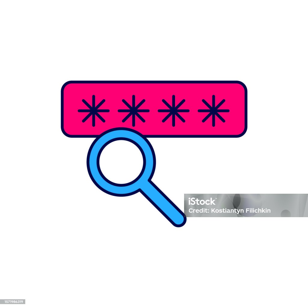 Filled Outline Password Protection And Safety Access Icon Isolated On White Background Security