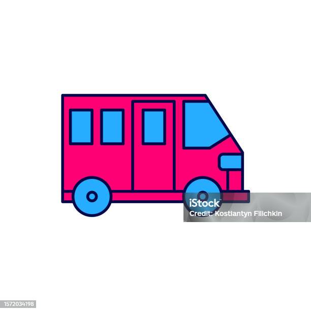 Contour Rempli Icône Dautobus Scolaire Isolée Sur Fond Blanc Symbole Du
