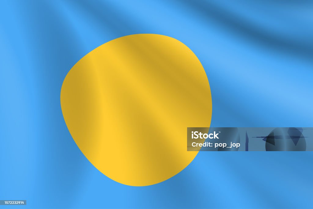 Flag Of Palau Palauan Flag Vector Flag Background Stock Illustration