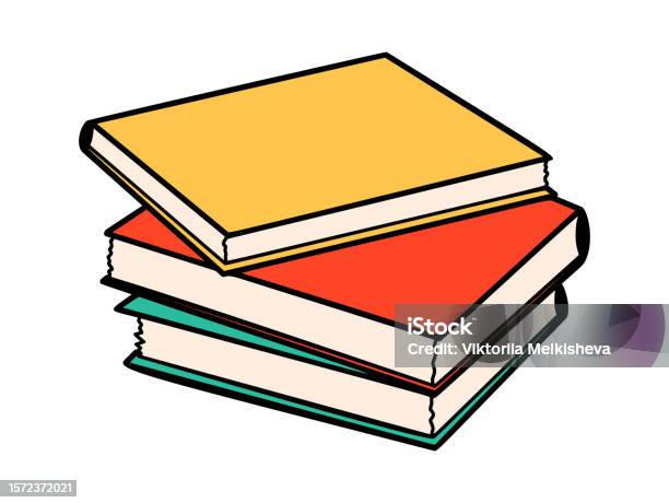 Lécole Empile Des Livres De Dessins Animés Dans Un Style Rétro