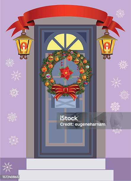 Pintu Dengan Karangan Bunga Natal Ilustrasi Stok - Unduh Gambar ... Pintu Dengan Karangan Bunga Natal Ilustrasi Stok - Unduh Gambar ...