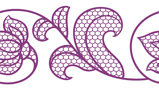 Lace Floral Pattern Seamless Border With Flowers And Leaves Embroidery