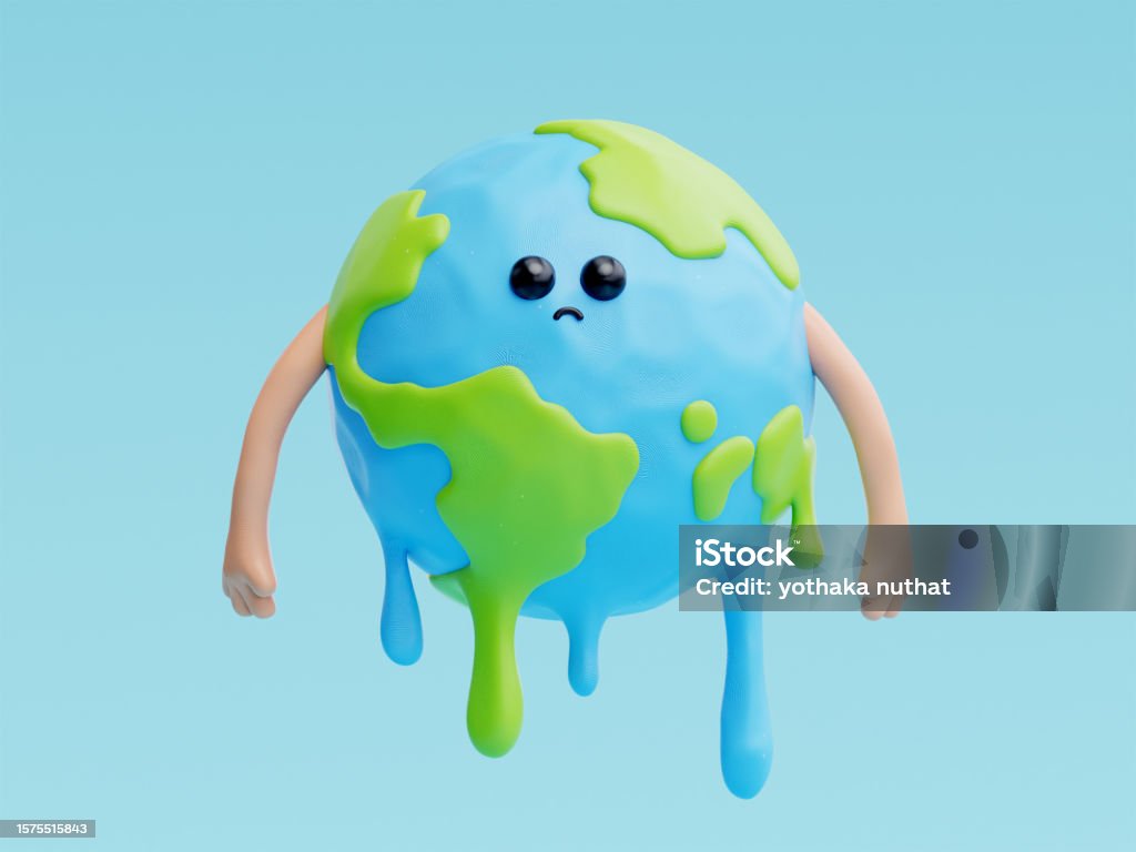 3d Cute Earth Cartoon Character World Environment Day Save Planet And
