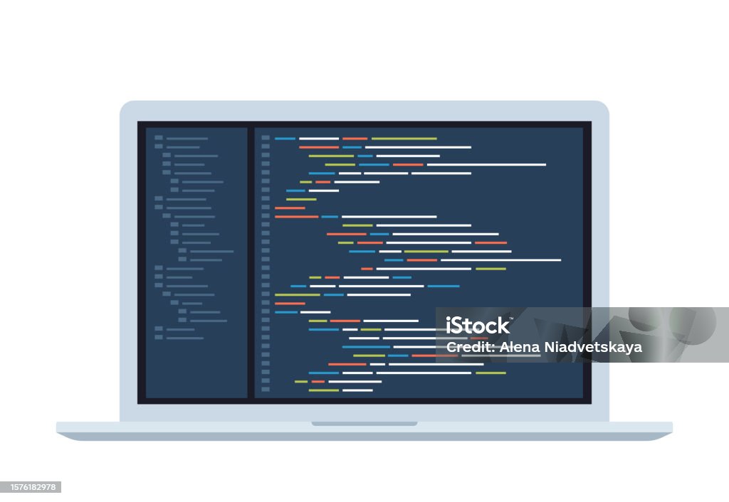 Computer Software Coding Vector Concept Programming Coding Script Java Digital Program Code On