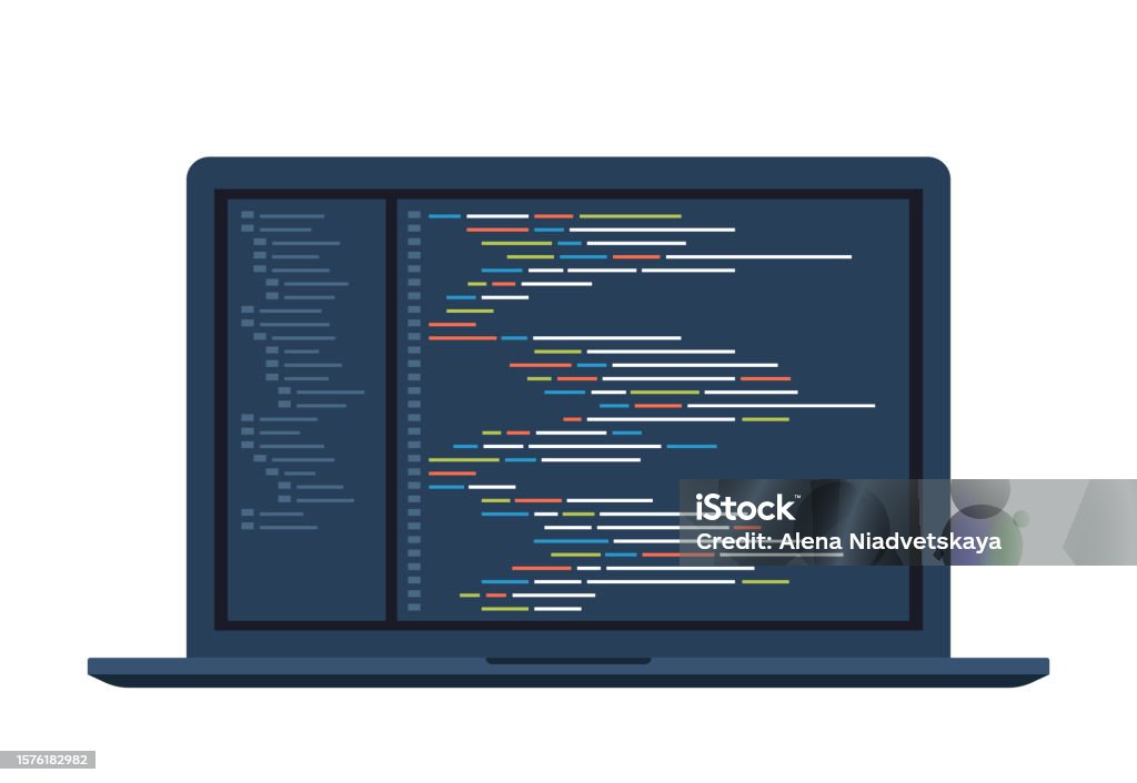 Computer Software Coding Vector Concept Programming Coding Script Java Digital Program Code On