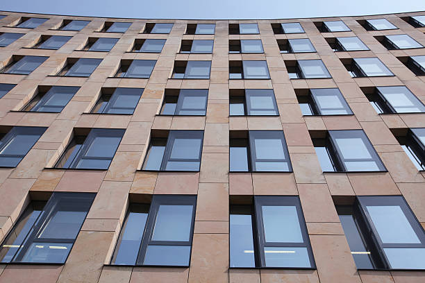 Free picture: Windows on building with cascade marble facade
