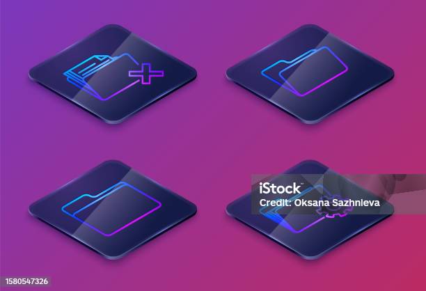 Set Isometric Line Delete Folder Document Folder Document Folder And ... Set Isometric Line Delete Folder Document Folder Document Folder And ...