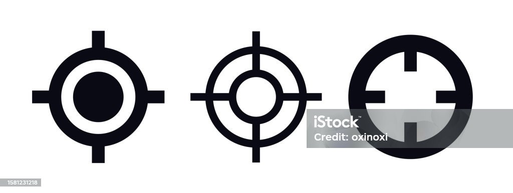 Crosshair Target Vector Icon Set Stock Illustration Download Image