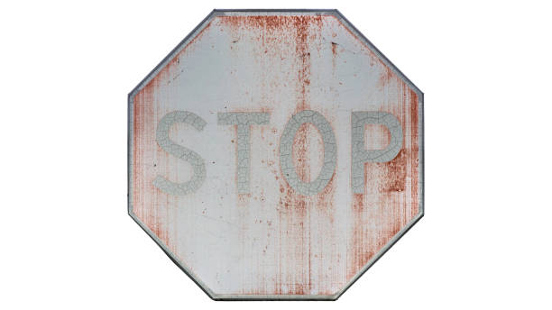 Free picture: Scratched and discarded traffic sign stop, an old road ...