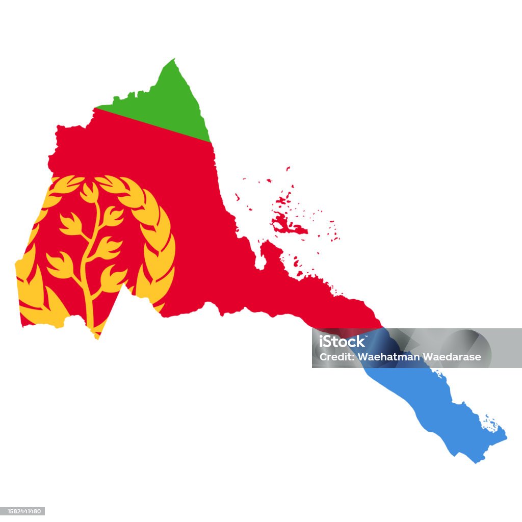 Eritrea Map Flag Vector Design Isolated On White Background Stock