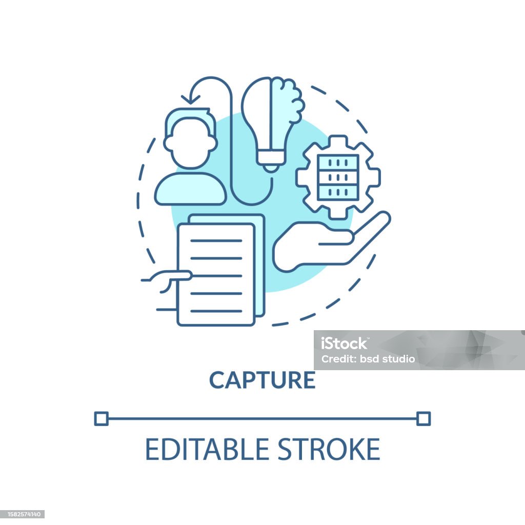 Customizable Capture Blue Linear Icon Concept Stock Illustration ... Customizable Capture Blue Linear Icon Concept Stock Illustration ...