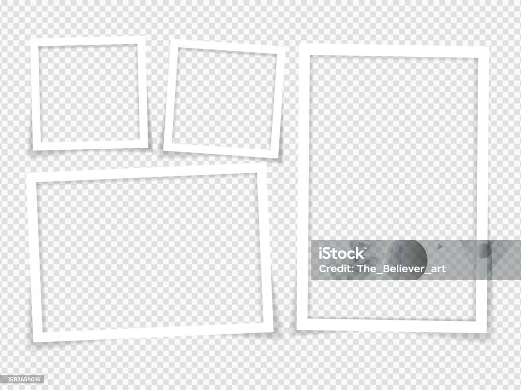 Bingkai Foto Kosong Dengan Efek Bayangan Desain Mockup Bingkai Foto
