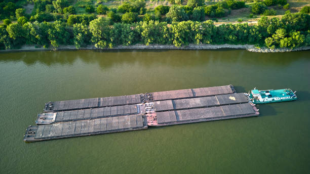 Free picture: Barge ship on the water of Danube river