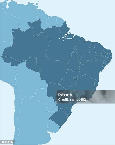 Map Of Brazil And Portion Of South America向量圖形及更多亞馬遜州 巴西圖片 亞馬遜州