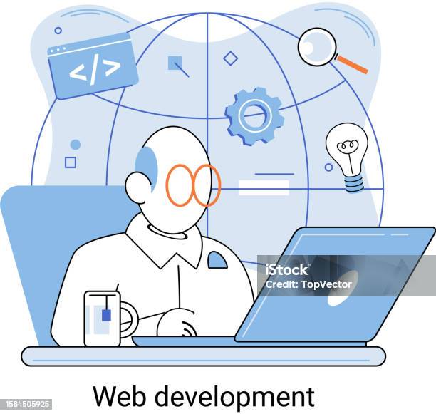 Web Development Coding And Programming Creation Digital Software Mobile Desktop Platforms Stock