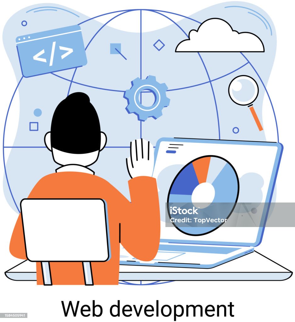 Web Development Coding And Programming Creation Digital Software Mobile Desktop Platforms Stock