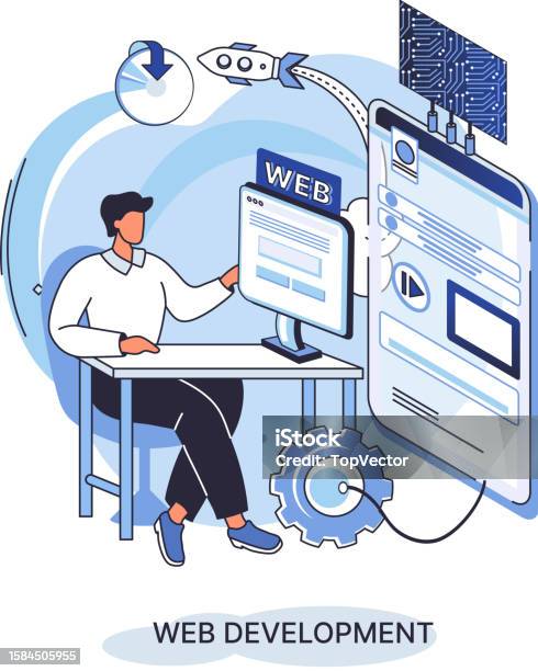 Web Development Coding And Programming Creation Digital Software Mobile Desktop Platforms Stock