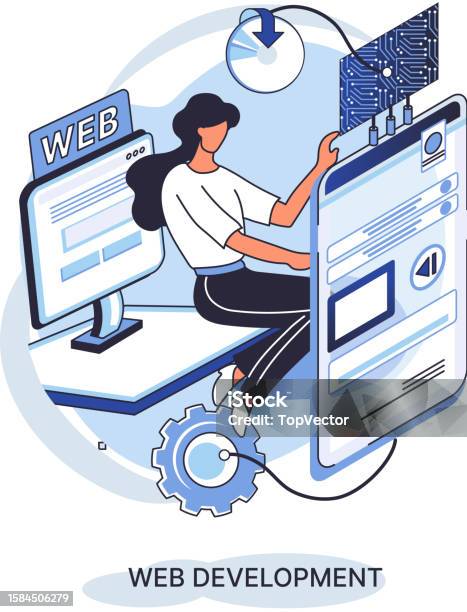 Web Development Coding And Programming Creation Digital Software Mobile Desktop Platforms Stock