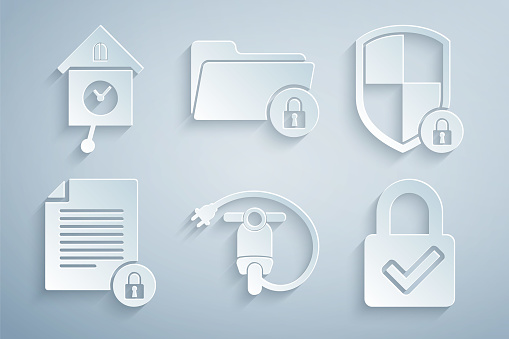 Set Electric Scooter Shield Security With Lock Document And Lock Check ... Set Electric Scooter Shield Security With Lock Document And Lock Check ...