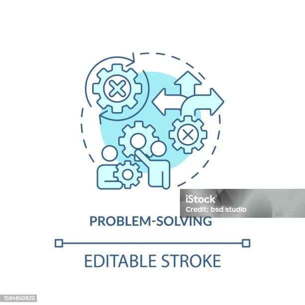 Problem Solving Soft Blue Concept Icon Stock Illustration Download