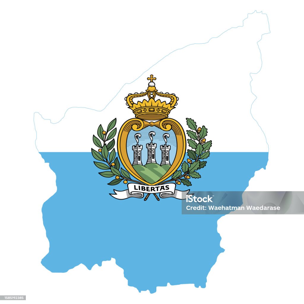 San Marino Map Flag Vector Design Isolated On White Background Stock