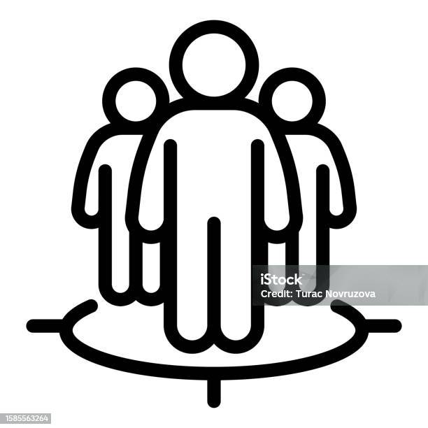 Icône De Ligne De Léquipe Cible Humaine Symbole Du Groupe De Discussion