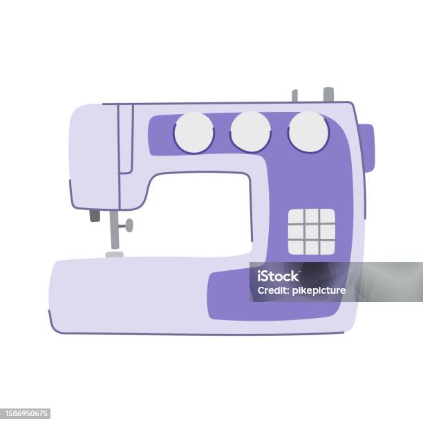 Factory Sew Machine Cartoon Vector Illustration Stock Illustration