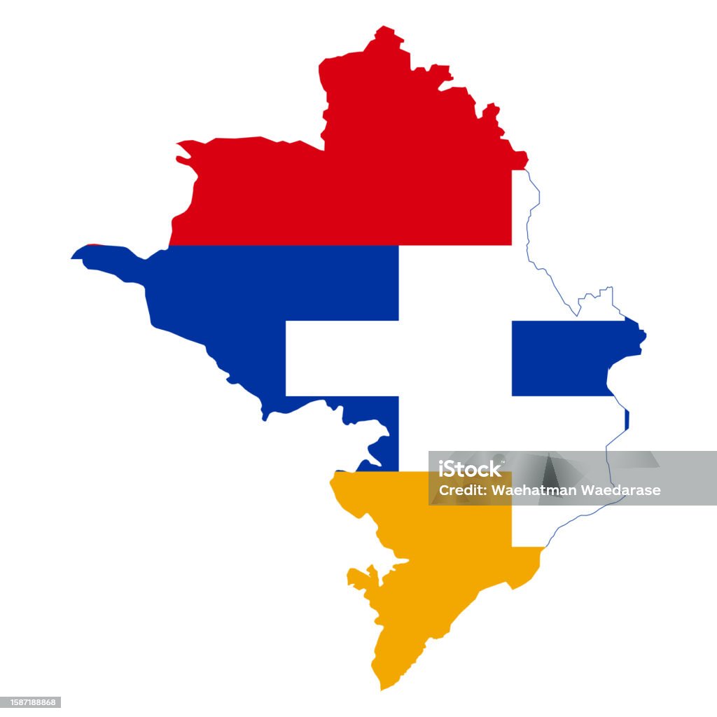 Nagorno Karabakh Map Flag Vector Design Isolated On White Background