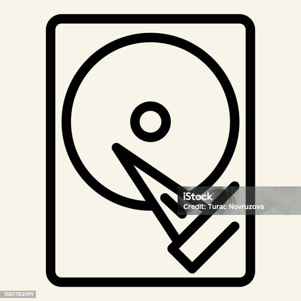 Hard Disk Line Icon Storage Vector Illustration Isolated On White Hard ... Hard Disk Line Icon Storage Vector Illustration Isolated On White Hard ...