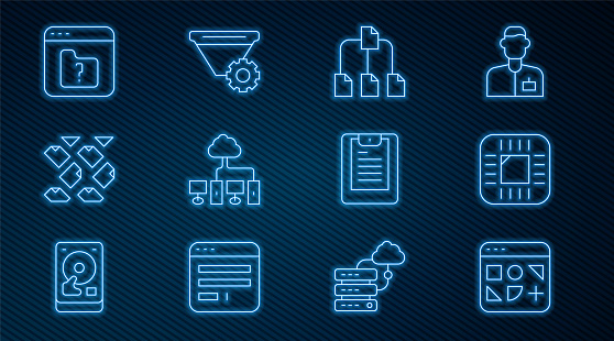 Set Line Different Files Processor With Cpu Folder Tree Computer ... Set Line Different Files Processor With Cpu Folder Tree Computer ...