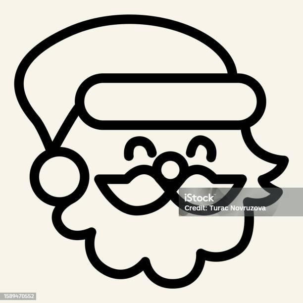 Ikon Garis Santa Claus Wajah Santa Dengan Piktogram Gaya Garis Topi Dan ... Ikon Garis Santa Claus Wajah Santa Dengan Piktogram Gaya Garis Topi Dan ...
