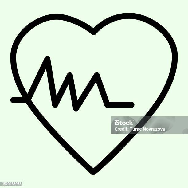 Icône De Ligne Cardiaque De Santé Cardiogramme De Rythme Cardiaque Et
