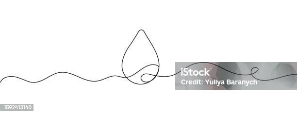 Goutte Deau Icône De Ligne Continue Dessin Au Trait Continu De La Chute